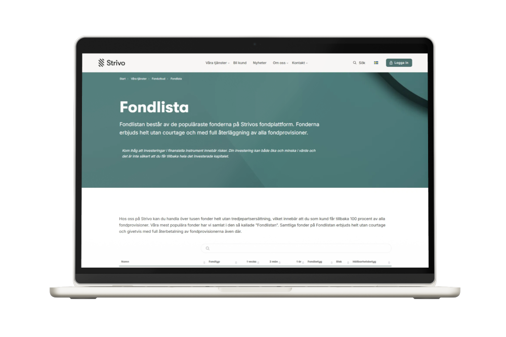 Nya fonder i Strivos fondlista - Strivo